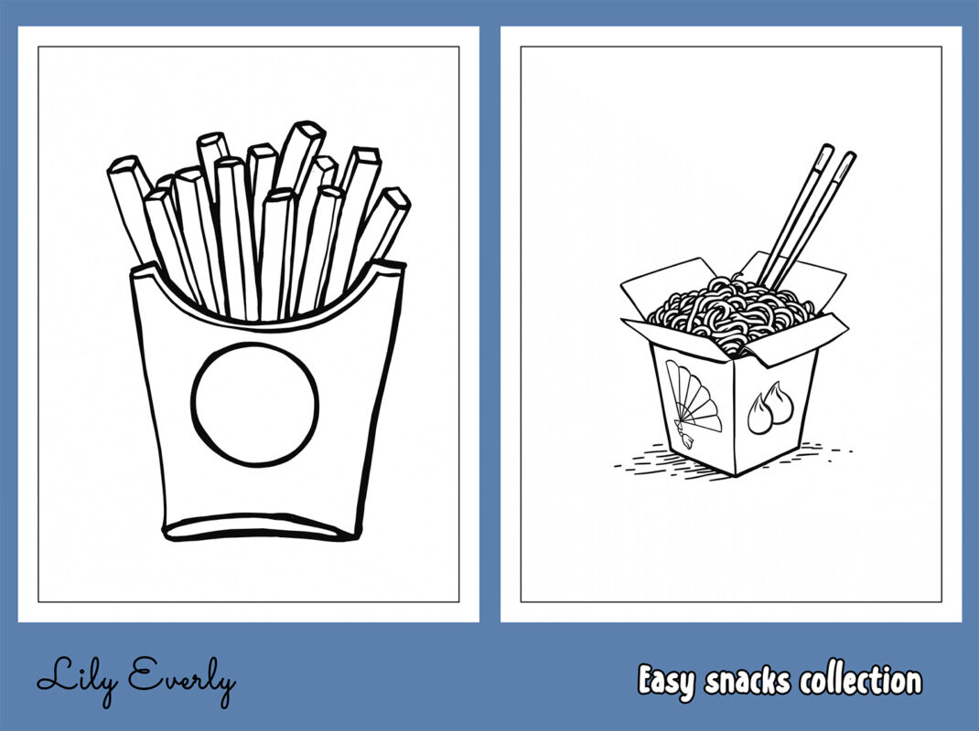 Easy Snacks Coloring Pages - Lily Everly